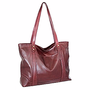 Tiara Leather Tote (Burgundy)