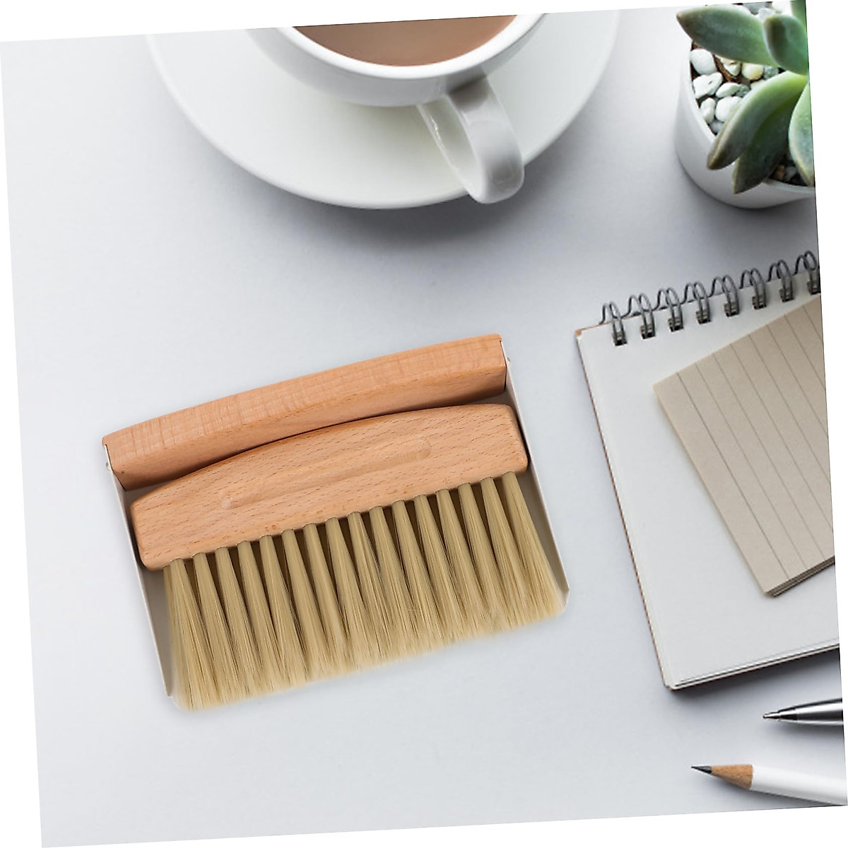 Amosfun 1 Set Small Broom Dustpan Car Desk Miniature Painting Brushes Car Cleaner Handheld Mini Broom Cleaning Tool for Desk Child Desk Cleaning Supplies Small Table Broom Nylon White