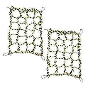 Holyfire 2 Pack Colorful Rat Pet Hanging Hammock, Bird Rope Net, Bird Ladder Rope Bridge, Climbing Rope Net, Cage Decor Accessories for Rat Hamster Bird Ferret, 12×9 inches, Multicolour-A