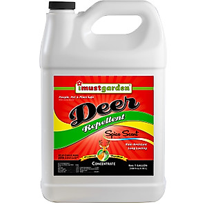 I Must Garden Deer Repellent Concentrate – 1 Gallon: Spice Scent Deer Spray for Plants – Natural Ingredients - Makes 10 Gallons, Covers 40,000 sq. ft.