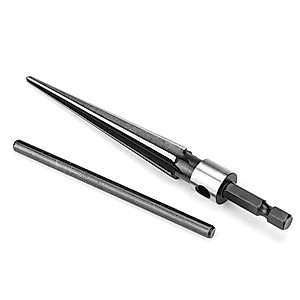 Handheld T Shape Tapered Hex Reamer Bridge Pin Hole Carbon Steel Handle Drilling Tool for Taper Holes on Top of Planks, Chamfering, Screw Sinking Holes