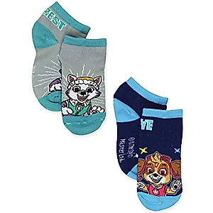 Nickelodeon Paw Patrol Toddler Boys 6 Pack Quarter Style Socks Set (Small (Sock: 4-6), Multicolor)