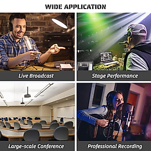 Portable Audio Mixer, Portable 4 Channel BT Mixing Console Digital Audio Mixer Builtin Effect for Home Karaoke, Webcast, Music Recording(US plug)