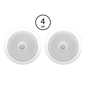 Pyle PDIC60 6.5 Inch 250 Watt 2 Way in Wall/Ceiling Home Speaker System (4 Pair)