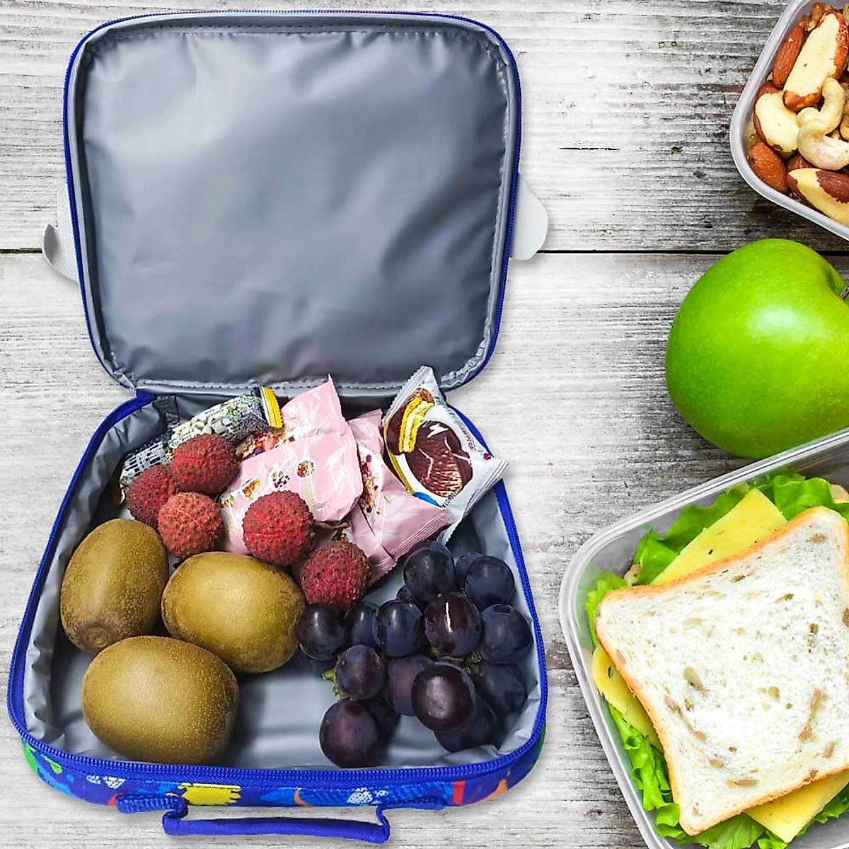 UFNDC 3PCS Dinosaur Backpack for Boys, 16”Kids Bookbag with Lunch Box, School Bag for Elementary Toddler