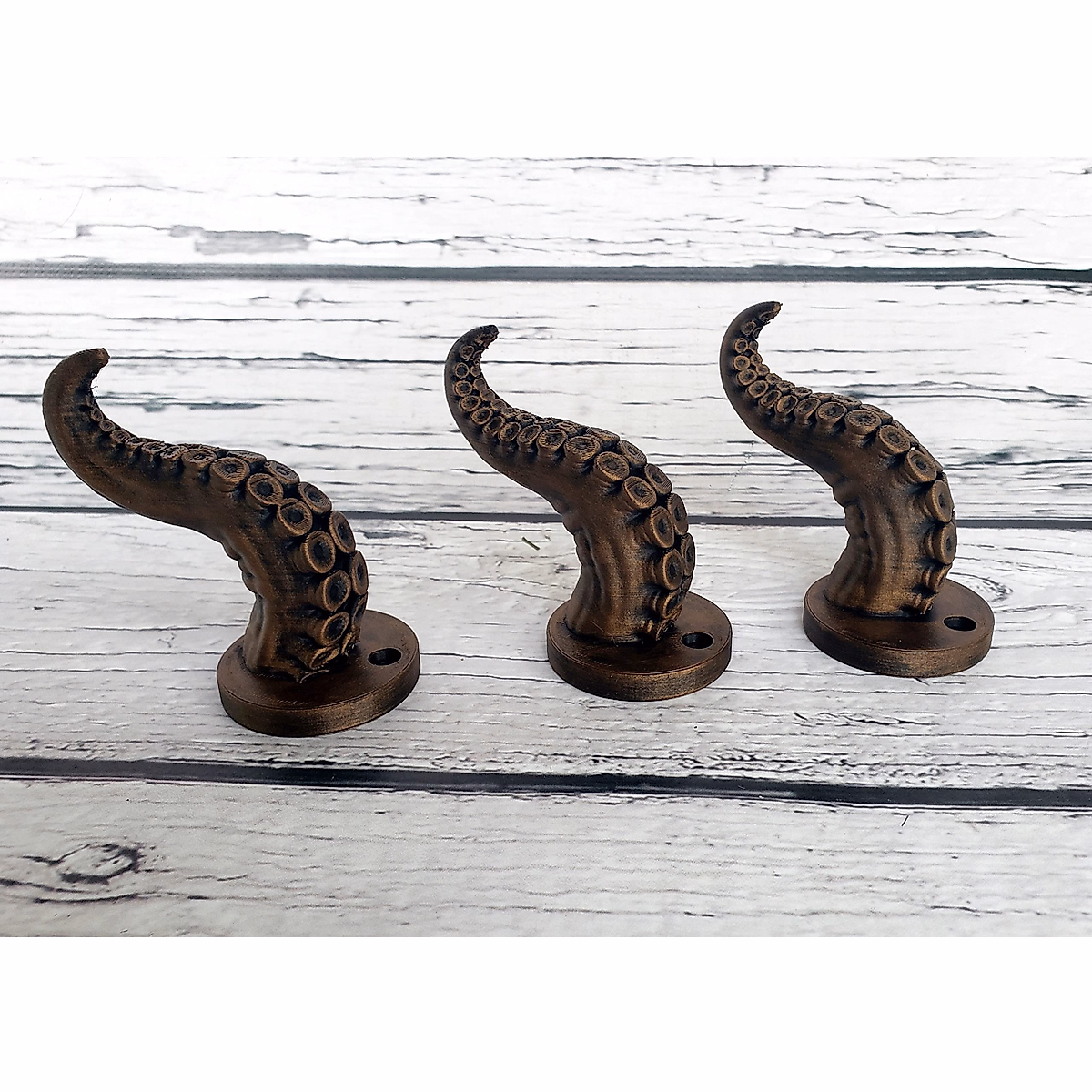 3 Piece Tentacle Hook Set Octopus Hangers Towel hooks antique bronze finish