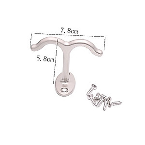 Double Prong Ceiling Hook, 4 Pcs Zinc Alloy Towel/Robe Clothes Hook for Closet Top Bathroom Kitchen Cabinet Garage