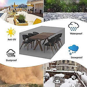 Outdoor Furniture Covers 63"L x 43"W x 16"H Patio Furniture Set Covers,Outdoor Furniture Covers for Table and Chairs,Waterproof Patio Furniture Cover 420d, Large Patio Covers for Outdoor Furniture