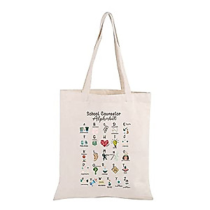 School Counselor Canvas Tote Bag School Counselor Thank You Gift Shopping Bag for School Therapist Gift for Grad (School Counselor Tote)