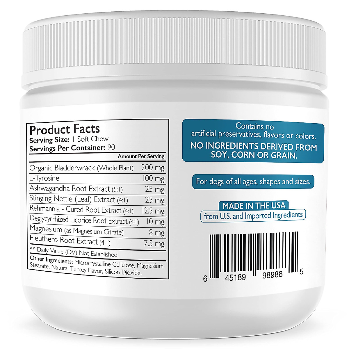 Nutrition Strength Thyroid Supplement for Dogs, Support for Hypothyroidism in Dogs with Organic Bladderwrack, Promotes Normal Function of Endocrine and Enzyme Systems, 90 Soft Chews