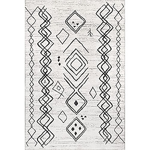 nuLOOM Janelle Machine Washable Transitional Moroccan Area Rug, 6' 7" x 9', Grey