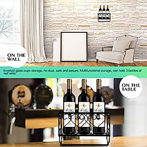 Cabilock Metal Hangers Wall Mount Clothes Rack Wall Mounted Wine Rack Wire Wine Glass Rack Wine Bottle Holder Wine Glass Hanger Stemware Rack for Bar Kitchen Metal Clothes Hanger Wall Clothes Rack