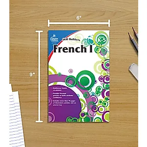 Carson Dellosa Skill Builders French I Workbook—Grades K-5 Vocabulary, Alphabet, Geography, Culture, With Word Searches and Activities for French Learning (80 pgs)