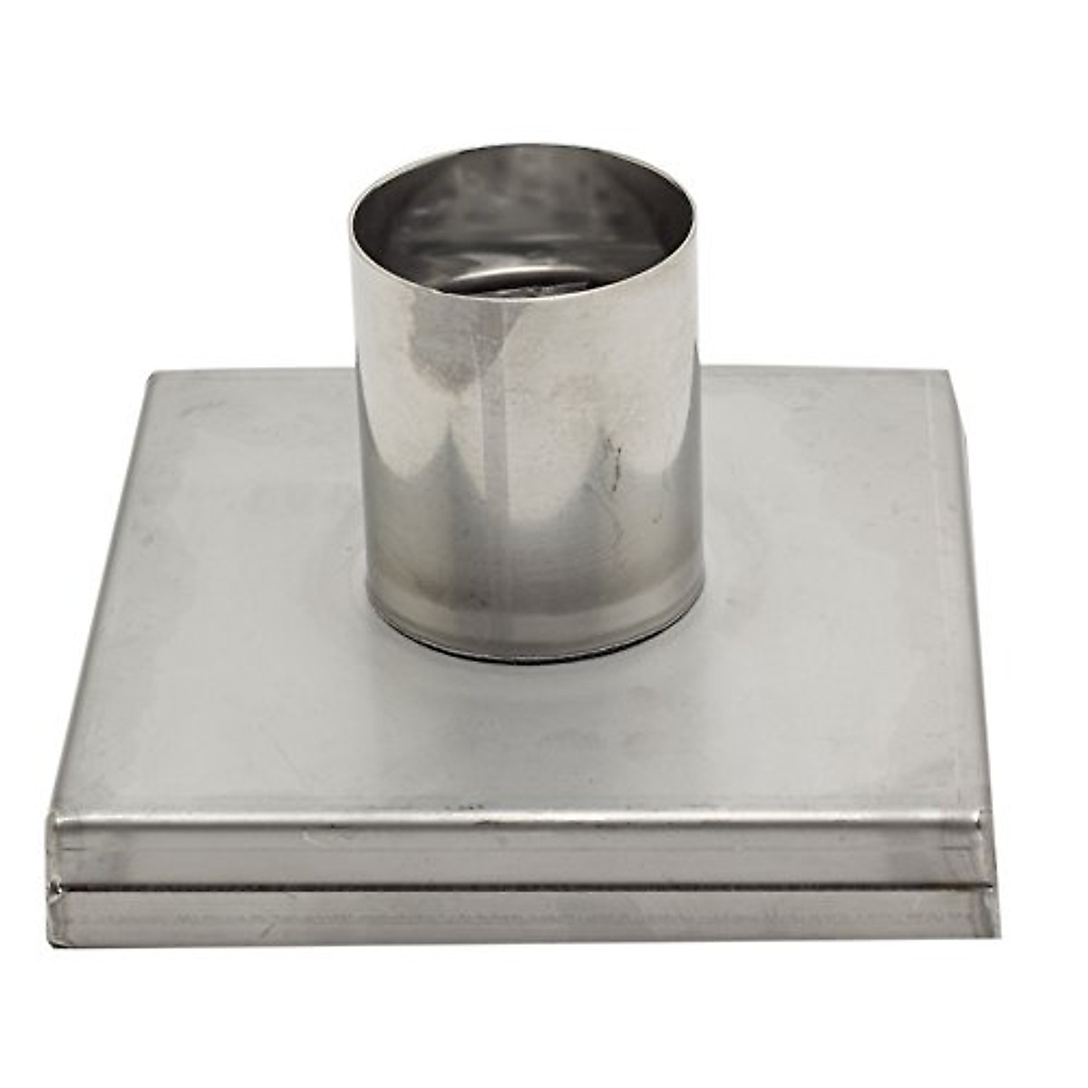 ALFI brand ABSD55C 5" x 5" Modern Square Stainless Steel Shower Drain with Groove Holes, Silver