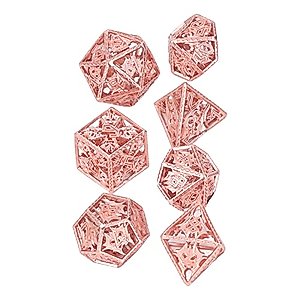 VINGVO Polyhedral Dice, Brass Polyhedral Dice Game for Adult Holiday Party