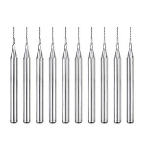 uxcell 10Pcs 0.5mm Carbide End Mill Engraving Milling Cutter CNC Router Bits for PCB Machine, 1/8" Shank