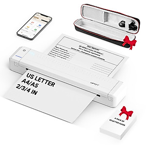 HPRT Portable Printer Wireless for Travel, Thermal Inkless Bluetooth Printer with Case, Support 8.5" X 11" US Letter, Compatible with iPhone Android MacBook Windows Laptops (Upgraded MT866)