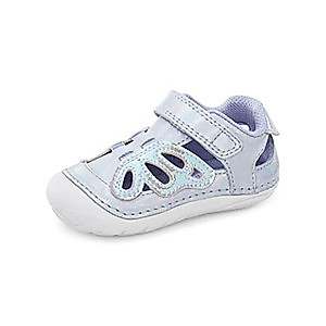 Stride rite Girls SM Posie Sandal, Iridescent, 4 Toddler