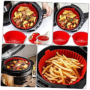 Luxshiny 2pcs Silicone Pad Air Fryer Ovens Washable Silicone Mat Air Fryer Basket for Oven Air Fryer Tray Air Fryer Oven Tray Airfryer Liners Oven Liners Air Fryer Accessories Baking Liners