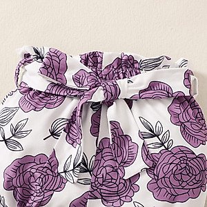 Renotemy Infant Girl Clothes Newborn Outfits Gifts Short Sleeve Romper Pants Set 0-3 Months Baby Girl Clothes Outfit Sets