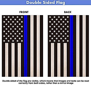 Shmbada USA Thin Blue Line Burlap Garden Flag - Black White and Blue Stripe American Police Flag Honoring Law Enforcement Officers - Premium Double Sided Outdoor Yard Lawn Small Decor - 12 x18 Inch