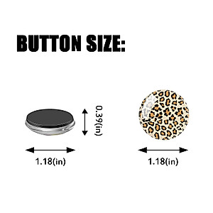 kasader Round Refrigerator Magnets Glass Fridge Magnets Decoration for Fridge Office Calendar Whiteboard Photo Cabinet 6 Pcs - Leopard Print, 1.18in/3cm