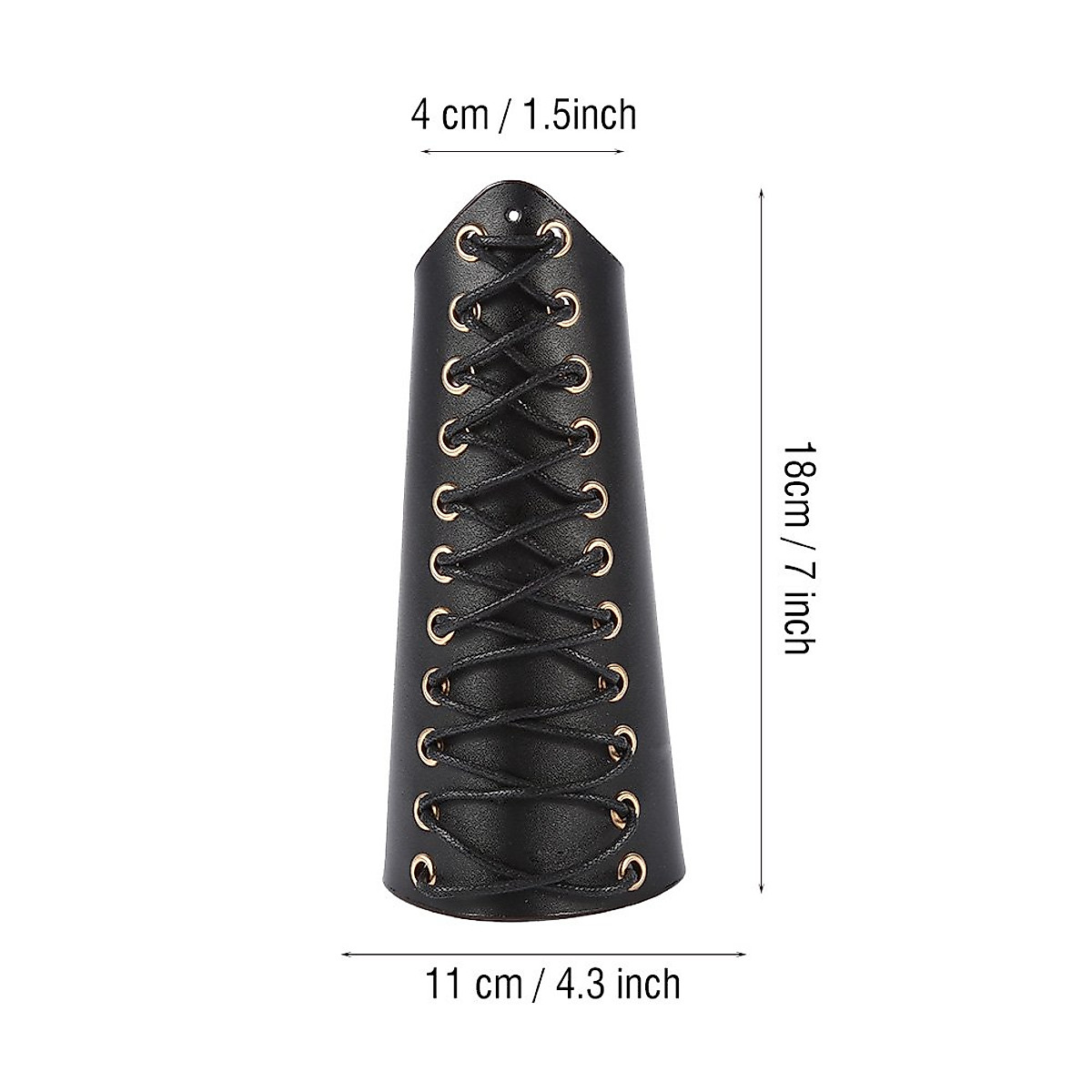 Antilog Arm Gurad, Archery Arm Guard Bracer Hunting Shooting Lace-up Leather Armguard(Black)