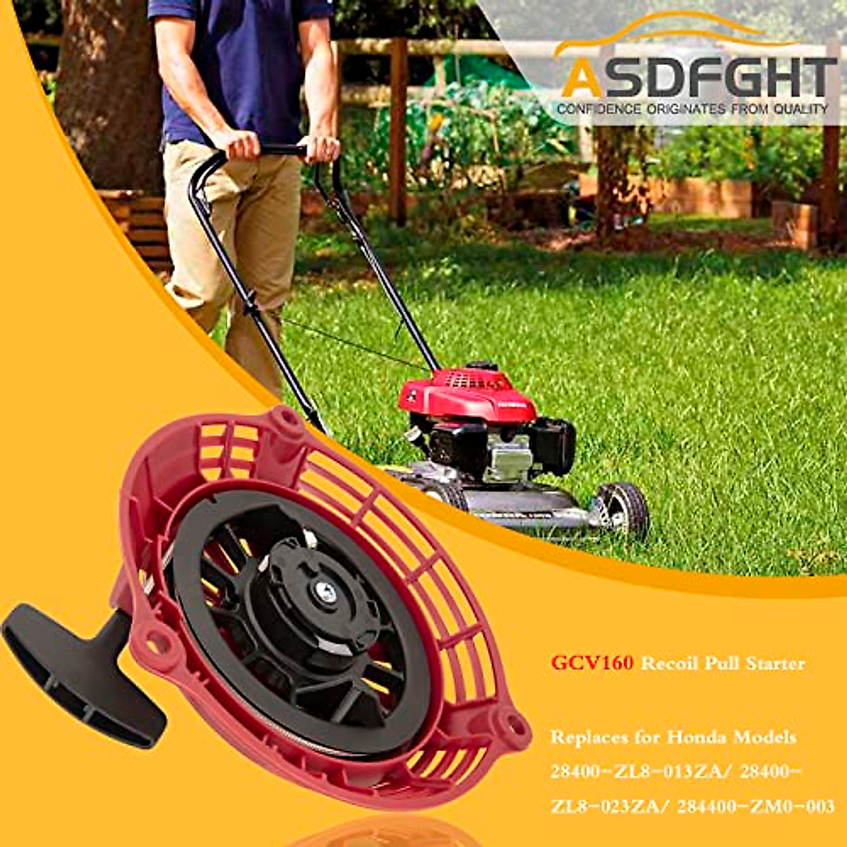 GCV160 Pull Start Recoil Starter Fit for Honda GCV135 GCV160 EN2000 Hru19 GC135 GC160 Parts Generator Engine Motor Replace 28400-Zl8-023ZA GCV160 Recoil Pull Starter
