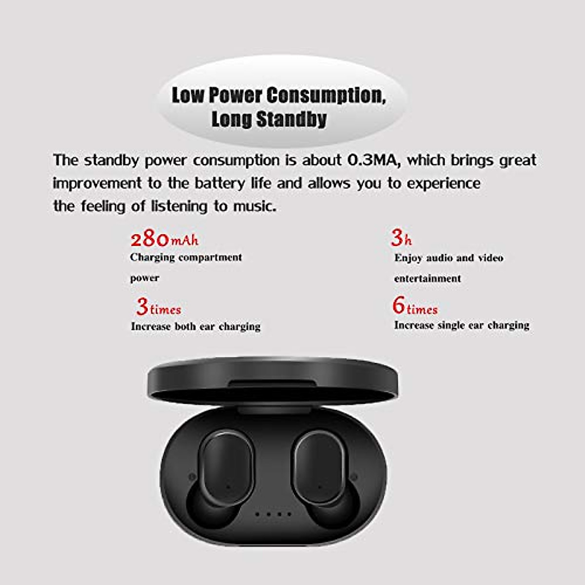 fosa1 True Wireless Earbud, Portable Mini Binaural Call Stereo in Ear Headphones Built in Mic Noise Reduction with Charging Case Fit for Running Gym Outdoor