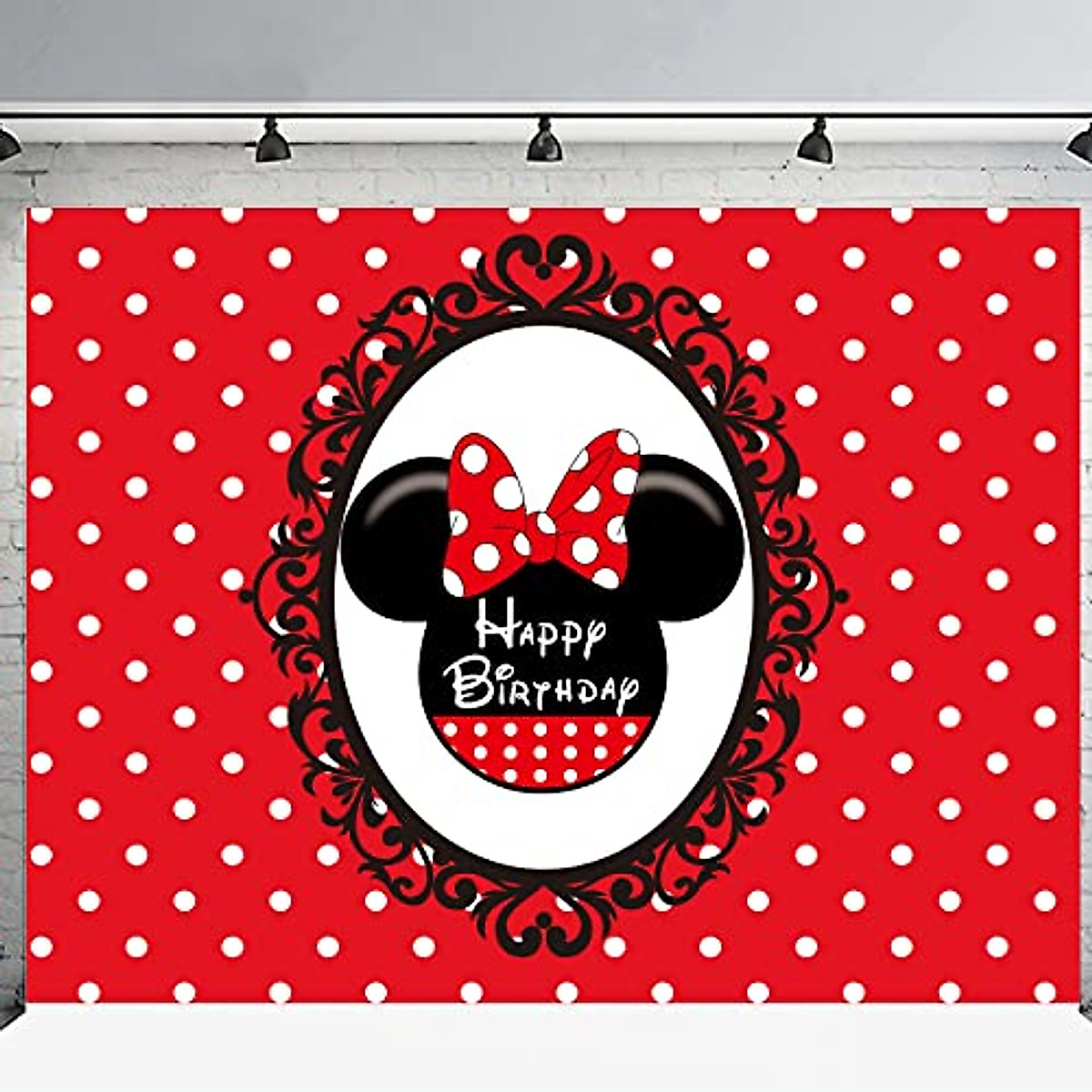 Red Mouse Backdrop Mouse Birthday Party Supplies Mouse Birthday Decorations for 1st 2nd 3rd 10th 13th Girls Birthday Decor,5X3ft