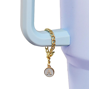 Altally 3PCS Straw Cover for Stanley Cup 30&40 Oz 10mm Flower Silicone Straw Topper Protector Lid with 2PCS Initial Personalized Letter Charm Stanley Tumblers Accessories (3pcs flowers+2pcs letter A)