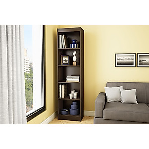 South Shore Axess 5-Shelf Narrow Bookcase, Chocolate