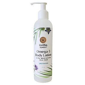 Griffin Remedy Omega-3 Body Lotion-Unscented with Organic MSM and Essential Oils, Ultra Moisturizing, All Natural, Paraben Free, Sulfate Free 8 fl oz