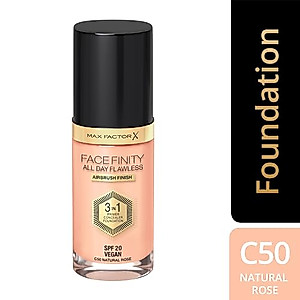 Max Factor Facefinity All Day Flawless 3 In 1 Foundation SPF 20, No. 50 Natural