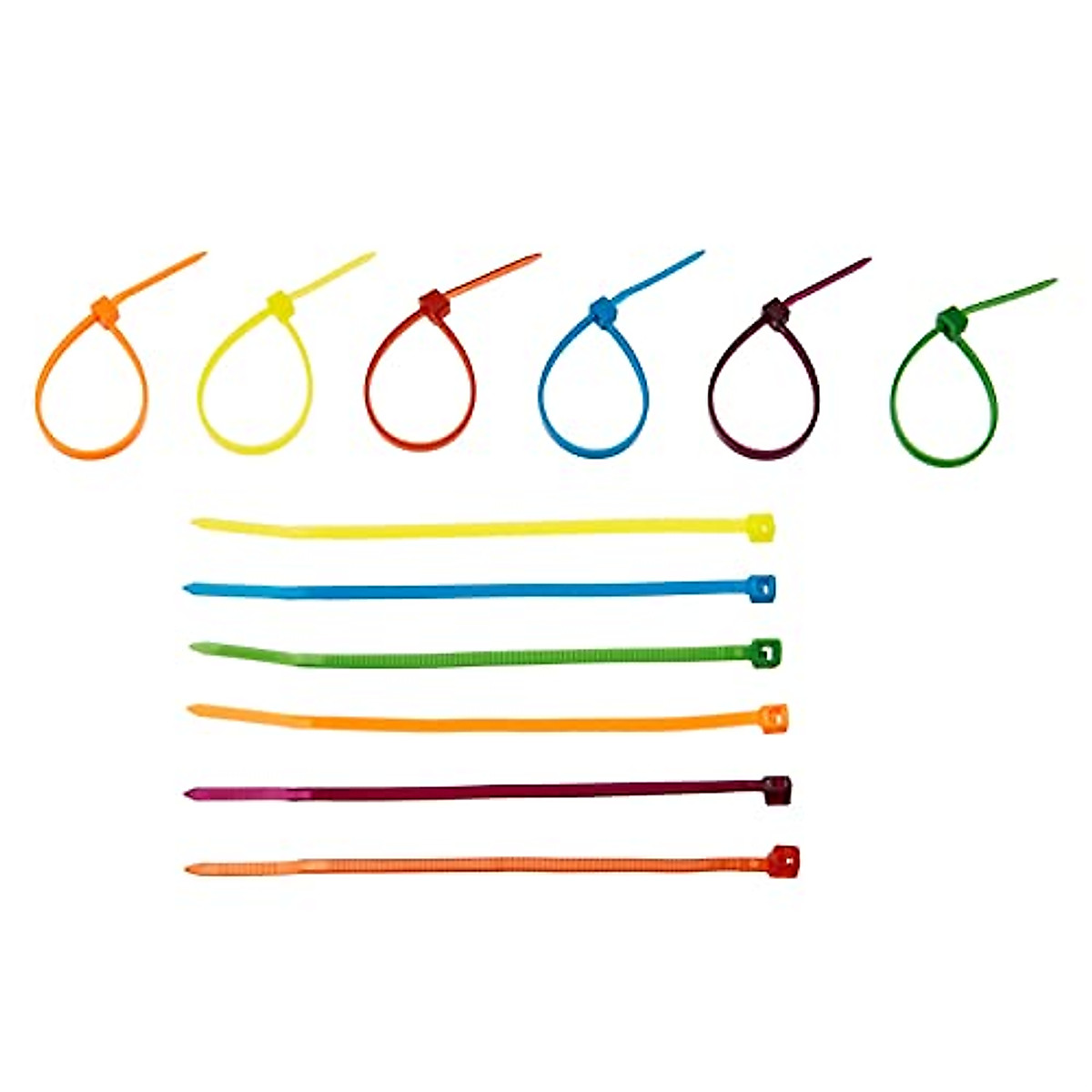 Amazon Basics Multi-Color Cable Zip Ties - 4-Inch/100mm, 480-Piece