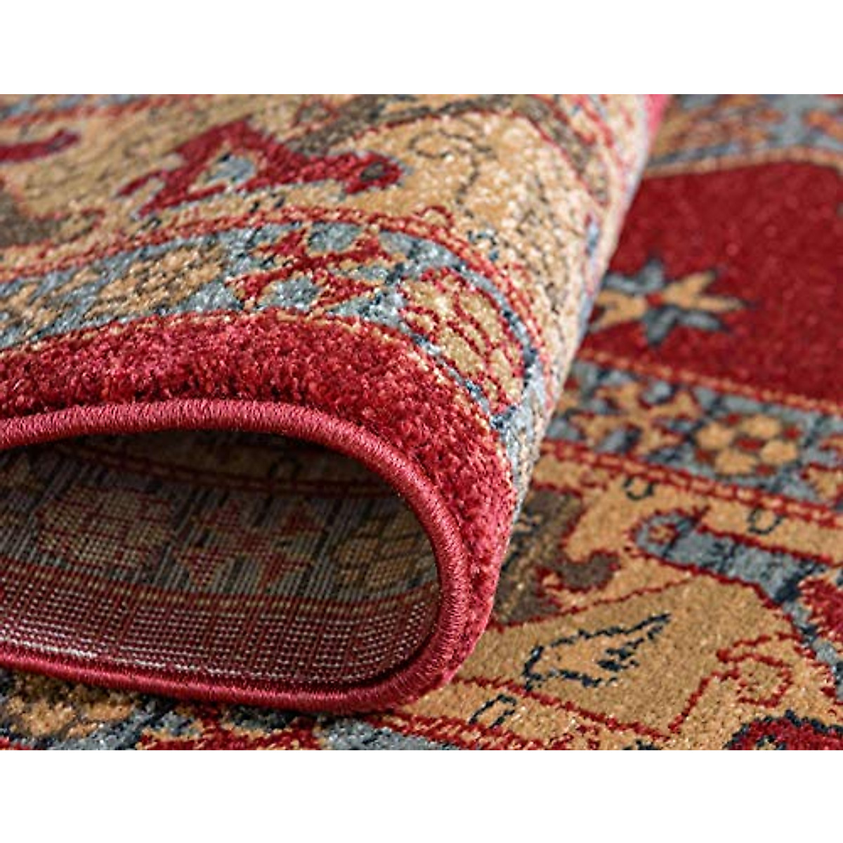 Unique Loom Sahand Collection Traditional Geometric Classic Red Runner Rug (2' 7 x 6' 7)