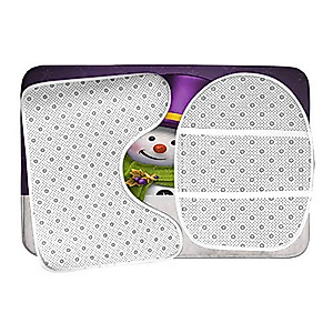 HOSNYE Snowman Bathroom Rugs and Mats Sets 3 Piece New Year Christmas Winter Funny Snowman Purple Top Hat Greeting Hello Bath Mat U-Shaped Contour Shower Mat Toilet Lid Cover