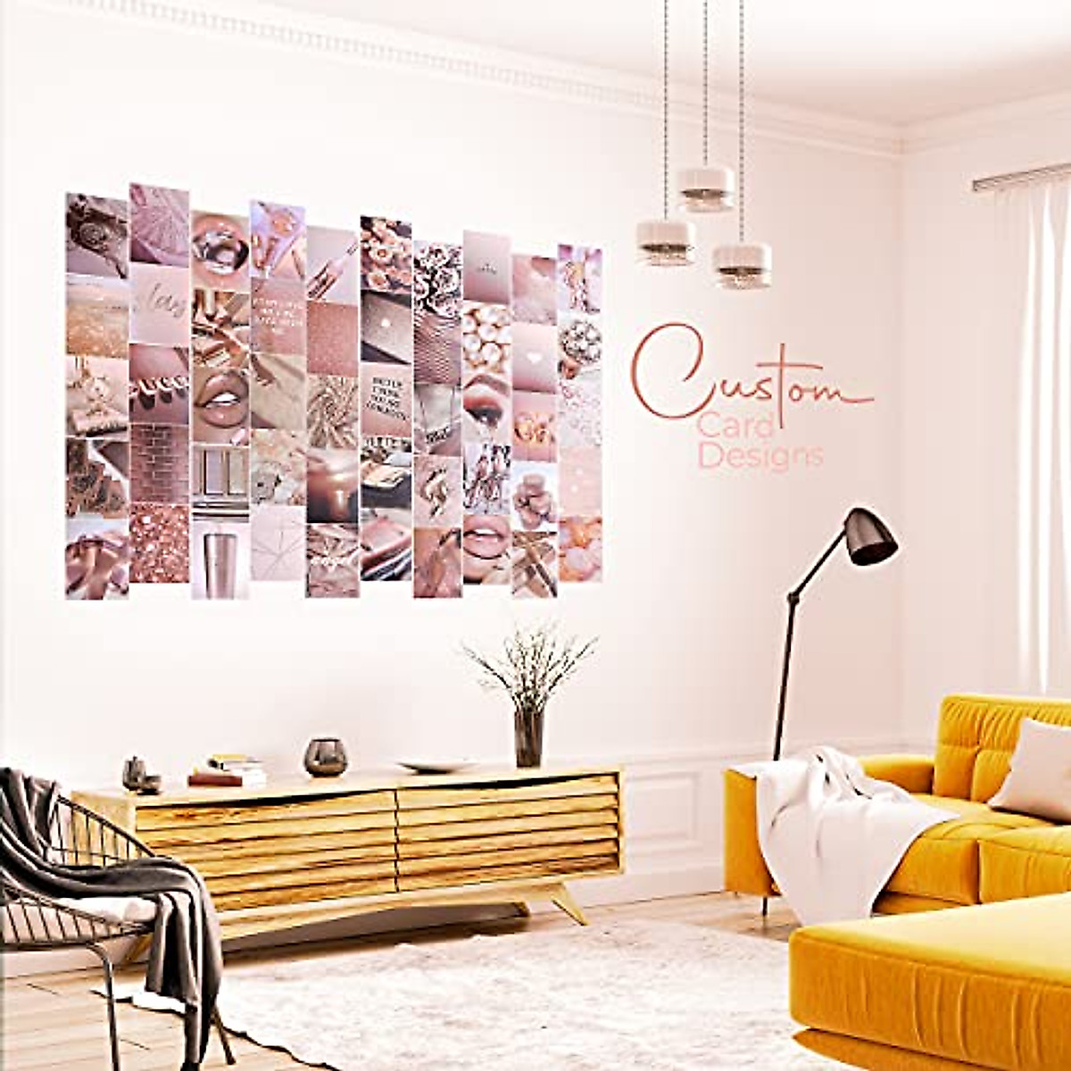 East Coast Mart Wall Collage Kit - 50 Pcs, 4x6 Inches, Photo Collage kit for Wall Aesthetic, Dorm Photo Display, Rose Gold Room Décor Aesthetic for Teen Girls
