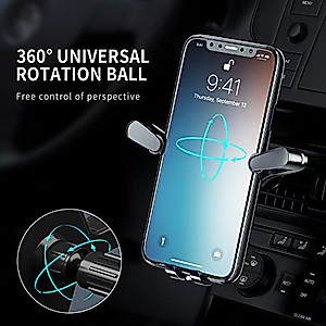 Phone Mount for Car [Upgraded Metal Clip] Cell Phone Holder Car Hands Free Cradle in Vehicle Car Phone Holder Mount Fit for Smartphone, iPhone, Cell Phone Automobile Cradles Universal