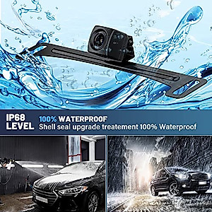 EWAY Rear View Backup Camera W/ Bracket Mounting Front Rear View License Plate Reversing Camera for Truck Pickup SUV Sedan Universal Parking Guide Line On/Off
