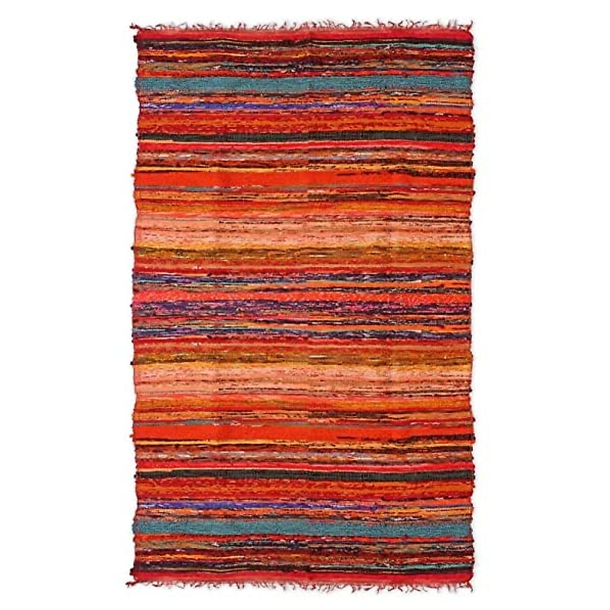 Ekakshx Multi Color Chindi Rag Rug 4X6' | Hand Woven Rug & Reversible Runner Rug | Recycled Cotton Colorful Chindi Rug for Living Room Kitchen | Rustic Rug | Runner Rugs (4 * 6 Feet, Red Color)