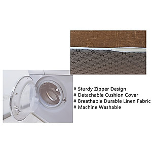 Jininworl Washable Bench Cushion, Non-Slip Bench Pad for Shoe Storage, Window, Piano, Dining (Brown; Personalize)