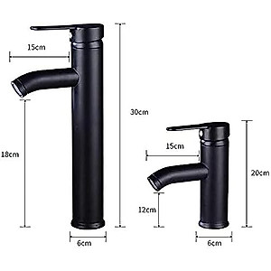 NANZU Kitchen & Bath Fixtures Taps Faucet, All-Copper Black Painted Antique Basin Faucet, A,B