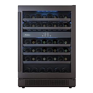 Avallon AWC241DBLSS 24 Inch Wide 46 Bottle Capacity Free Standing Wine Cooler with LED Lighting and Double Pane Glass