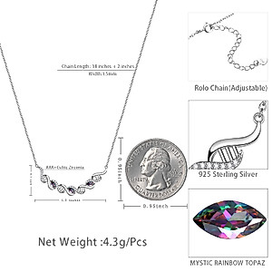 Aurora Tears DNA Double Helix Chemistry Science Molecule Biology Necklace Infinity 925 Sterling Silver Mystic Rainbow Topaz Spiral Pendant Jewelry for Women DP0310W