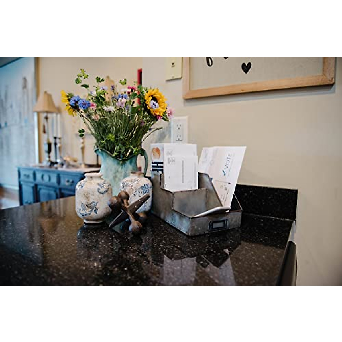 Creative Co-op DA6881 Metal Desk Organizer with 4 Compartments in Galvanized Finish