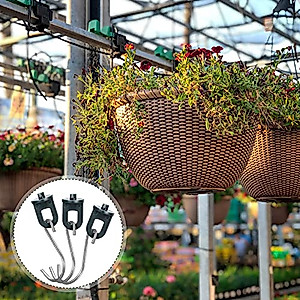 Ripeng Greenhouse Hooks Hanger Greenhouse Twist Clips Greenhouse Fixing Clips with Stainless Steel S Hooks for Outdoor Garden Hanging Plants Plastic Insulation Netting Shading (100 Pieces)