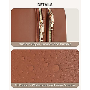 Stagiant Large Makeup Bag, Double Layer Makeup Case with Dividers Makeup Organizer Bag Cosmetic Train Case for Travel Makeup Brushes Palettes Sponge Toiletries, Vintage Brown