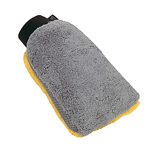Carrand 40310 3-in-1 Waterproof Microfiber Car Wash Mitt , Yellow
