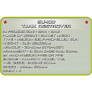 COBI Historical Collection SU-100 SPG Vehicle , Green